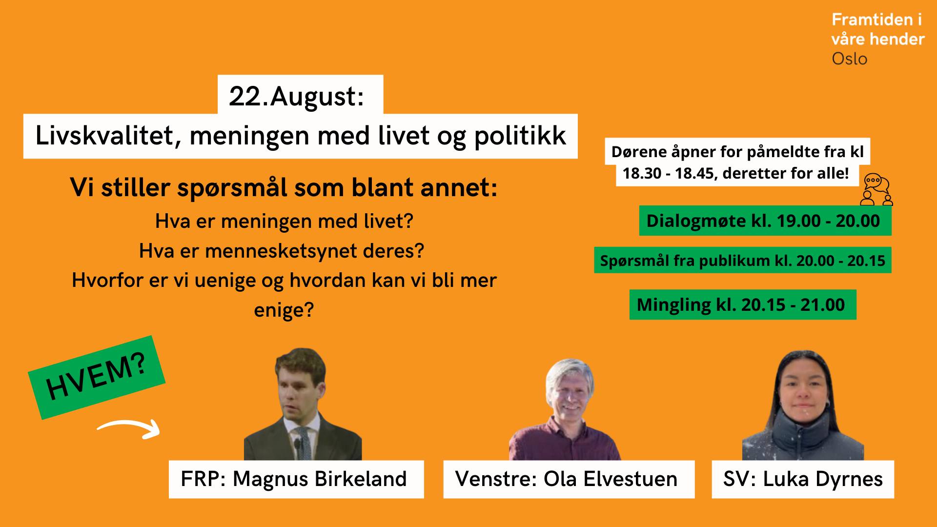 Dialogsamtaler - Livskvalitet, meningen med livet og politikk | Chateau ...